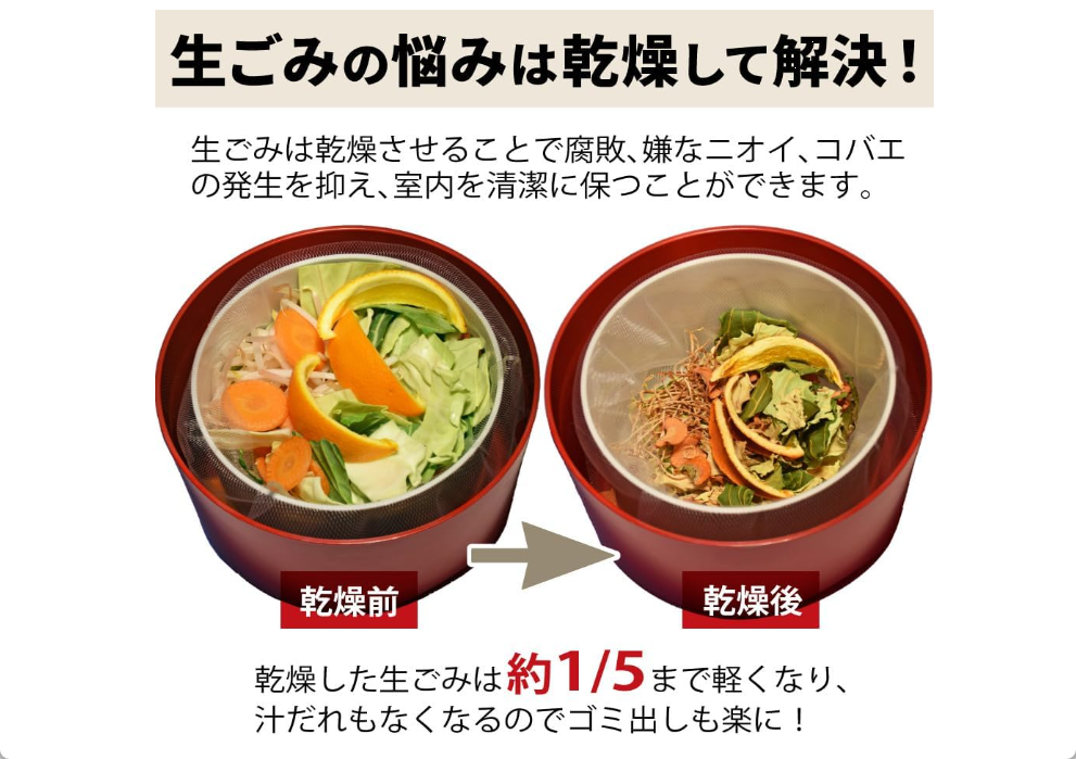 生ごみ減量乾燥機パリパリキュー ライト PCL-35F2-GSWの口コミと比較！